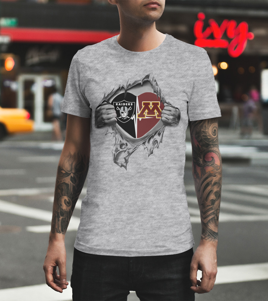 Raiders Minnesota M Heart Split T-Shirt