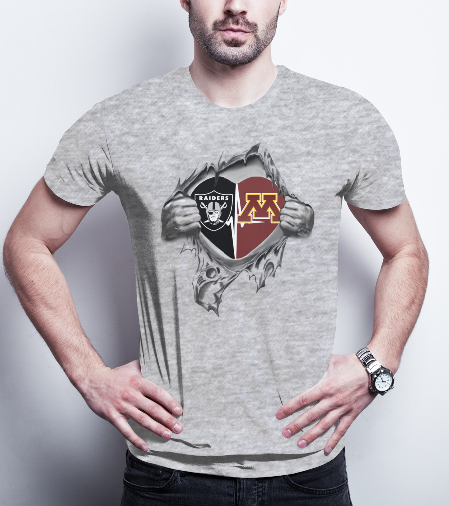 Raiders Minnesota M Heart Split T-Shirt