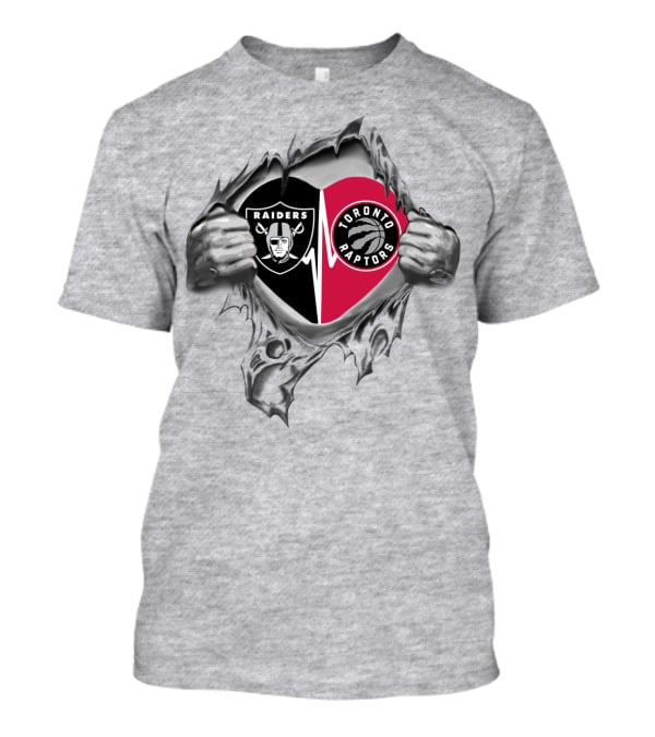 Raiders Toronto Raptors Heart Raider Raptor It's In My Heart T-Shirt