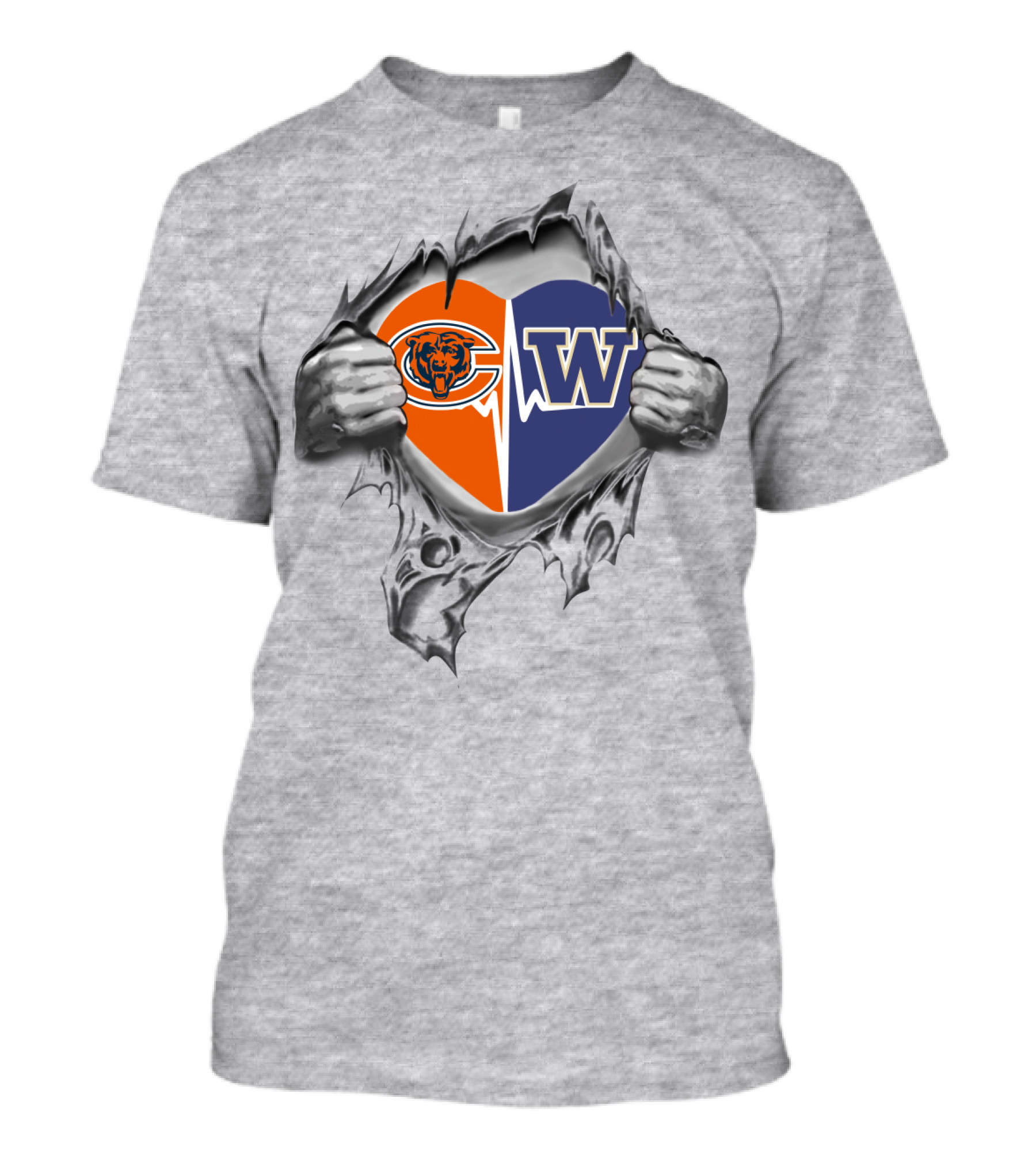 Bears Huskies Heart Chicago Washington Loyalty T-Shirt
