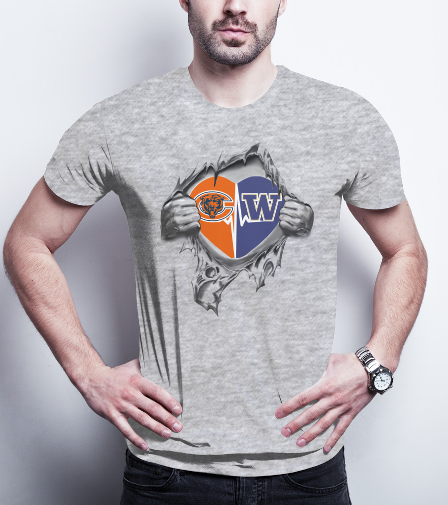 Bears Huskies Heart Chicago Washington Loyalty T-Shirt