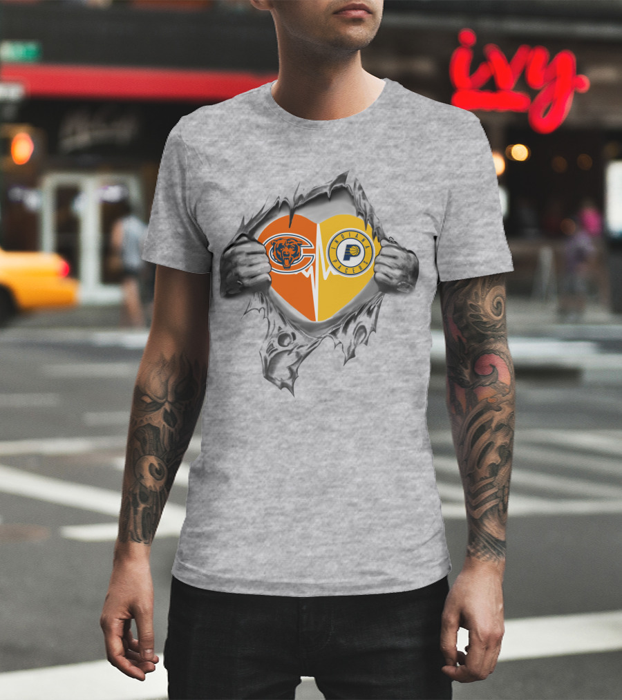 Bears Pacers Heart Torn Open T-Shirt