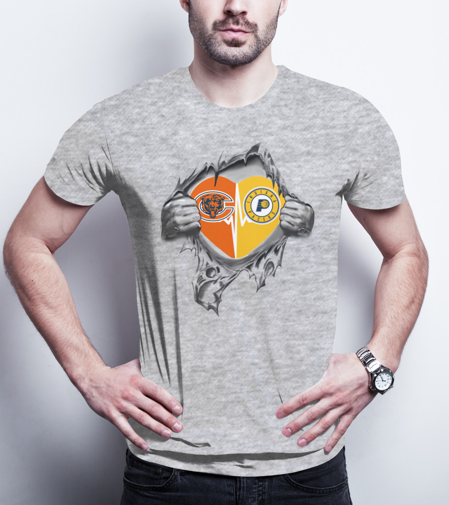 Bears Pacers Heart Torn Open T-Shirt
