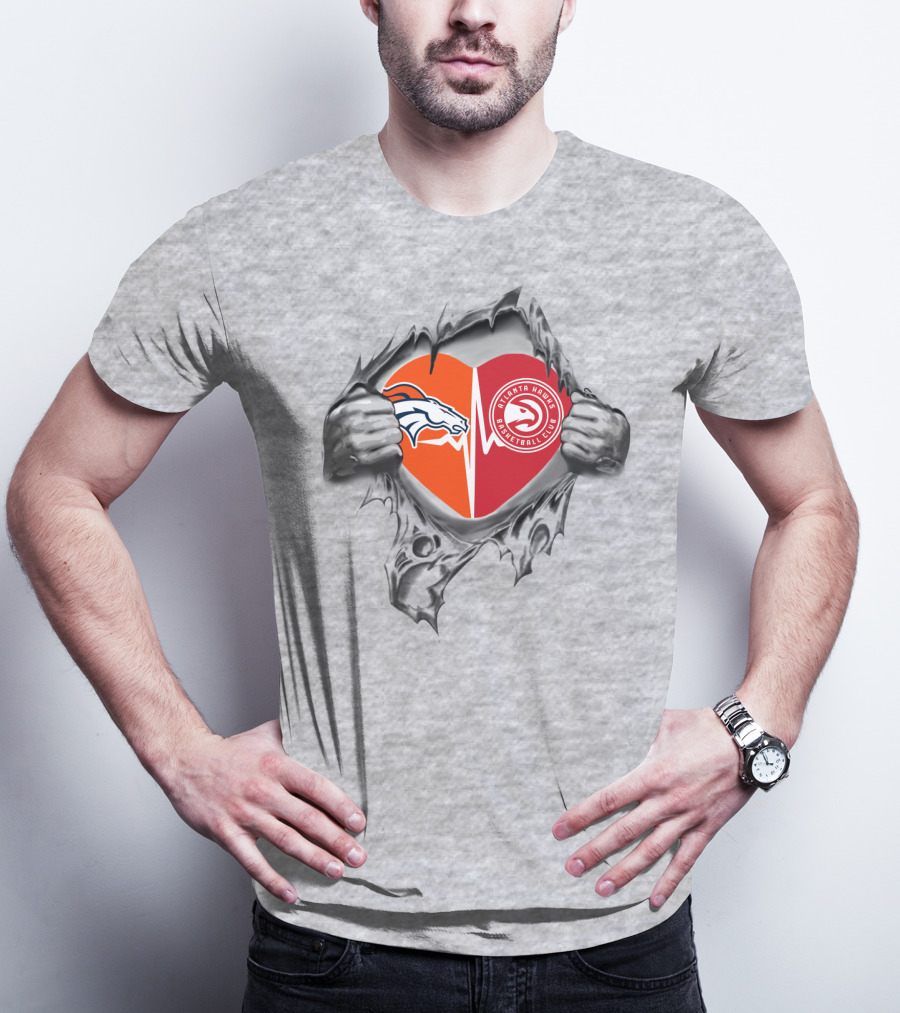 Broncos Hawks Heart Loyalty Denver Atlanta Fan Passion T-Shirt