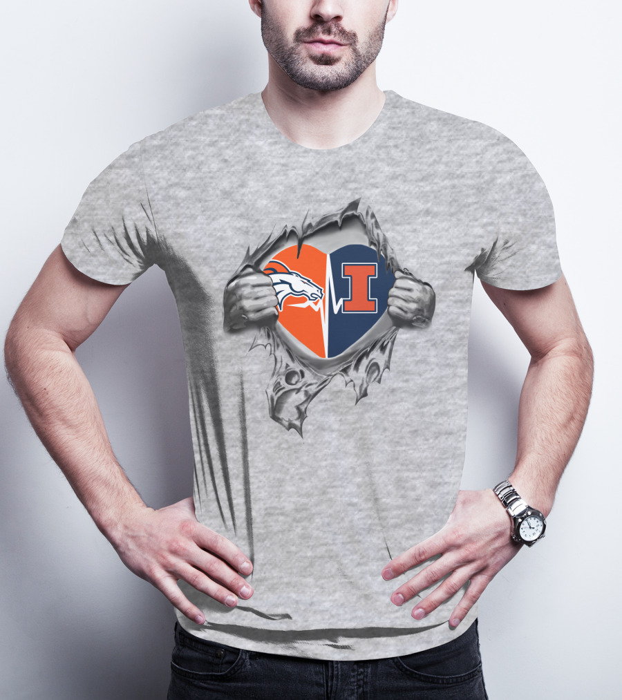 Broncos Illinois Heartbeat Passion T-Shirt