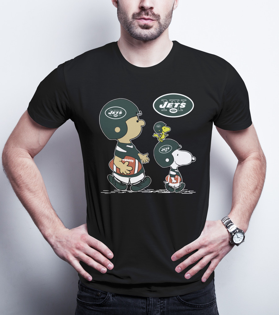 Jets Snoopy Woodstock Football Charlie Brown T-Shirt