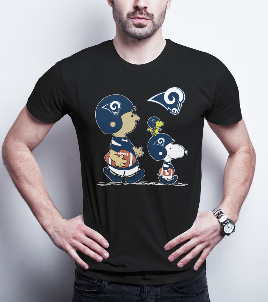 Rams Football Snoopy And Friends In Team Helmets T-Shirt