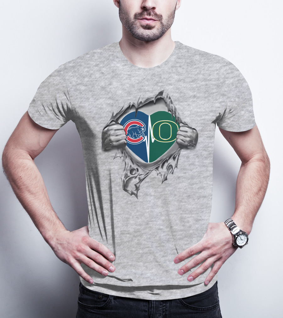 Cubs Oregon Ducks Heart In My Heart T-Shirt