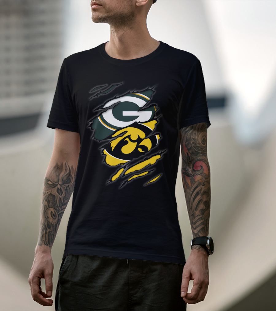 Packers Green Bay Iowa Hawkeyes Football Fan Pride T-Shirt
