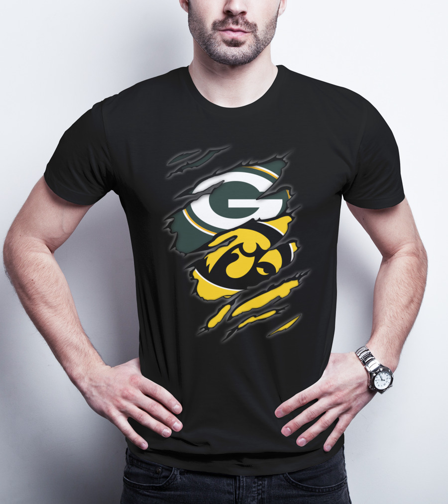Packers Green Bay Iowa Hawkeyes Football Fan Pride T-Shirt