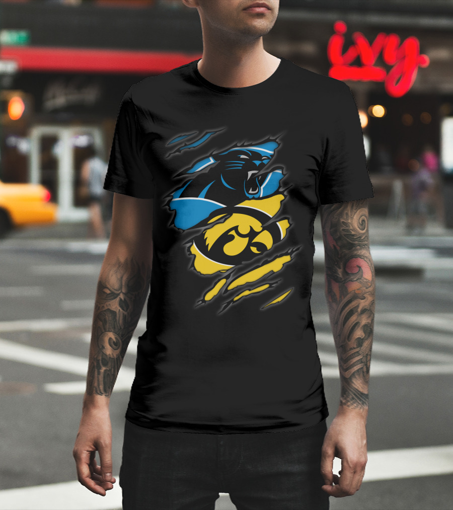 Carolina Panthers Iowa Hawkeyes Mashup T-Shirt