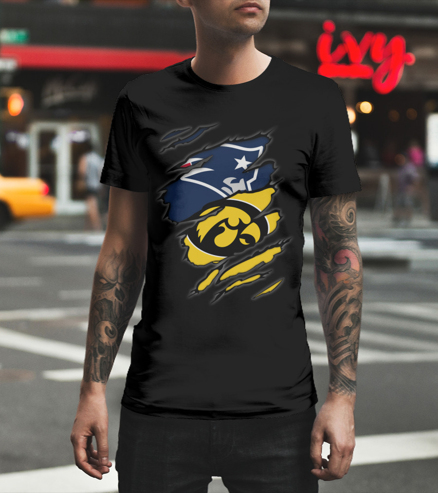 New England Patriots Iowa Hawkeyes Mashup T-Shirt