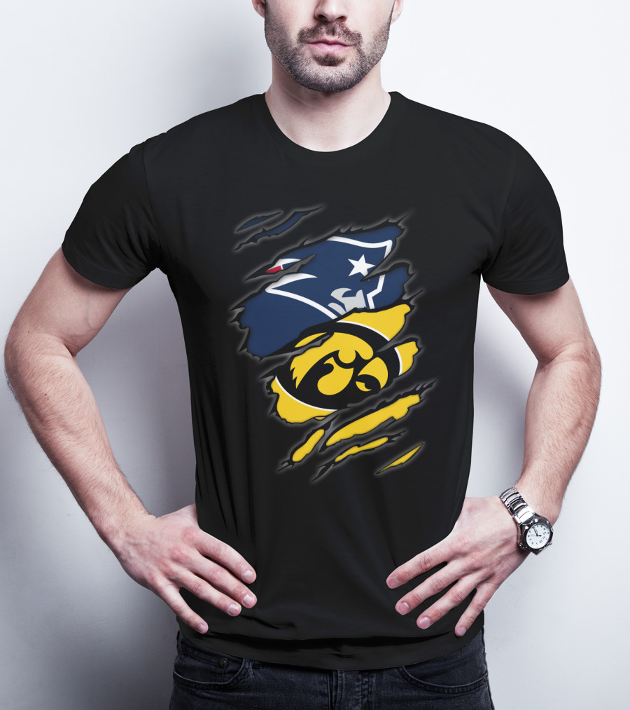 New England Patriots Iowa Hawkeyes Mashup T-Shirt