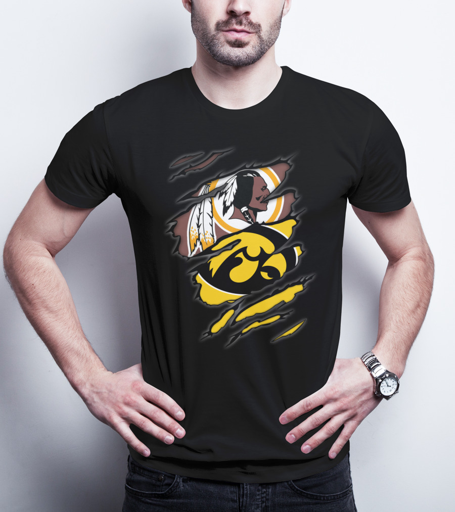 Redskins Iowa Hawkeyes Logo Mashup T-Shirt