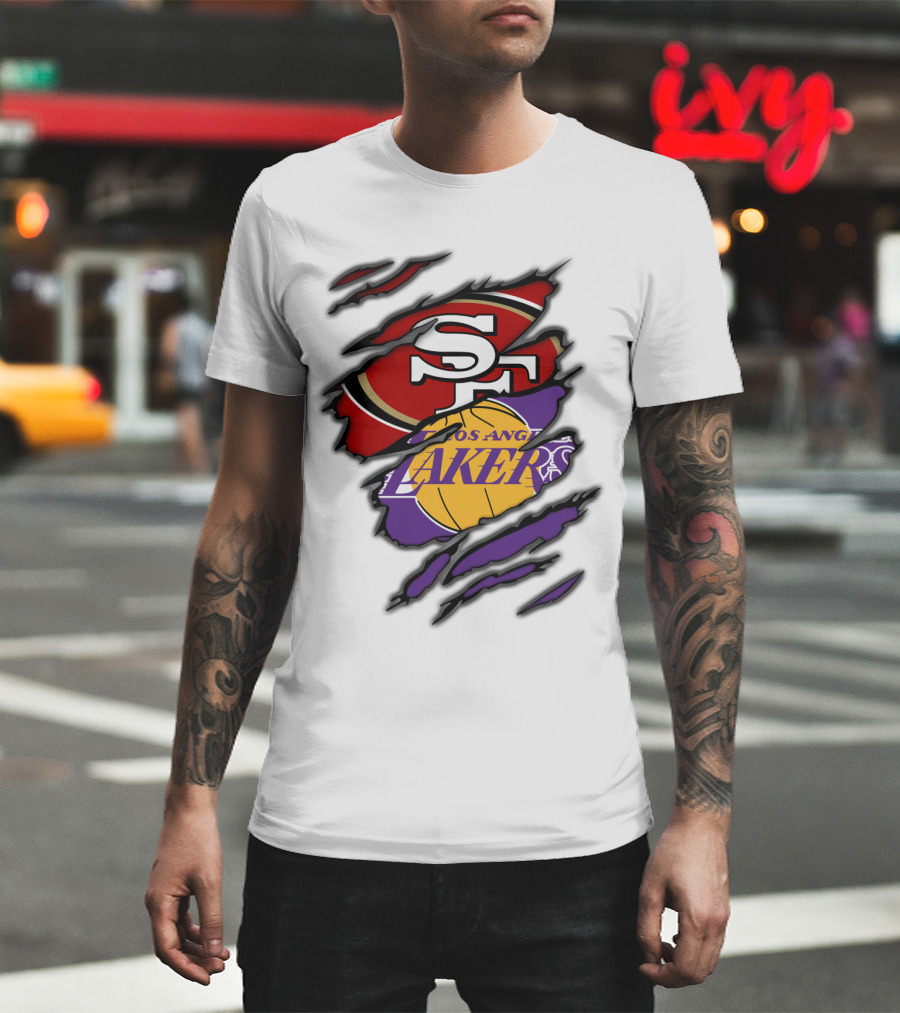 San Francisco 49ers Los Angeles Lakers Crossover T-Shirt