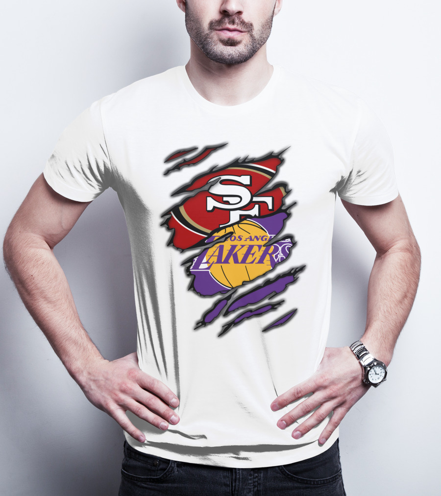 San Francisco 49ers Los Angeles Lakers Crossover T-Shirt