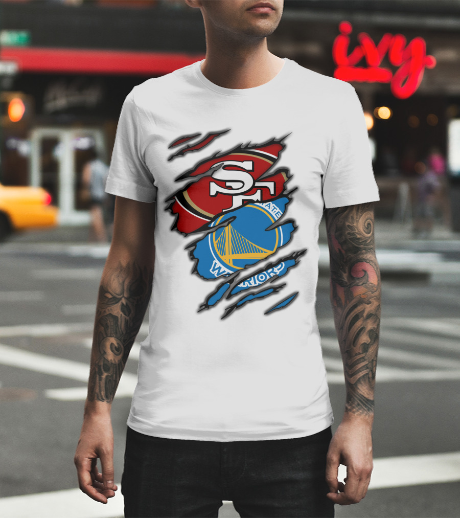 SF 49ers Golden State Warriors Torn T-Shirt