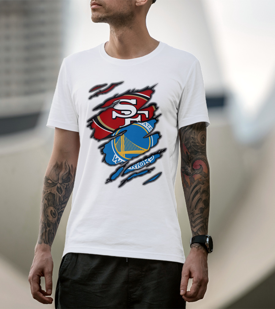 SF 49ers Golden State Warriors Torn T-Shirt