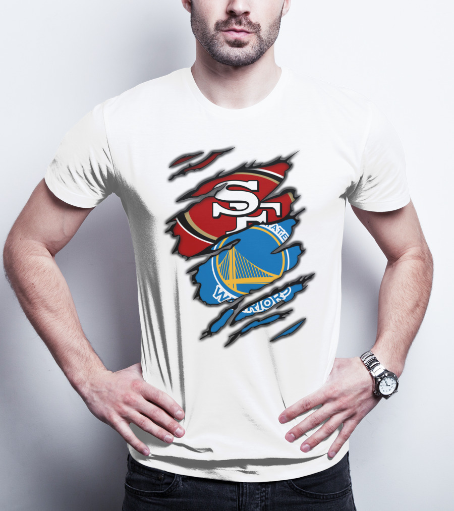 SF 49ers Golden State Warriors Torn T-Shirt