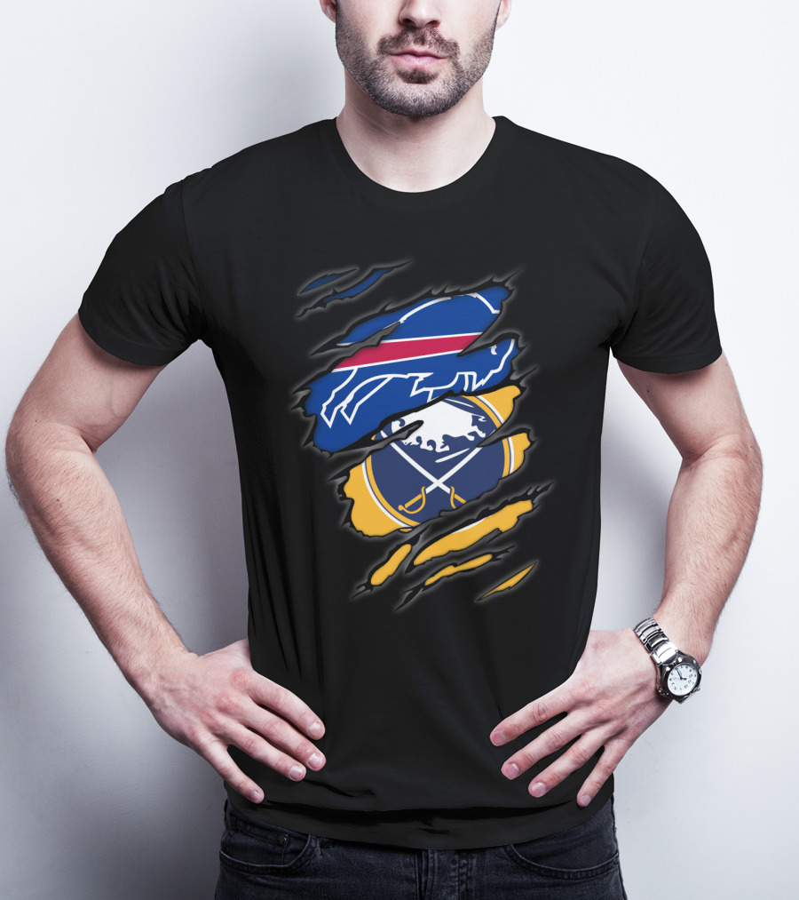 Buffalo Bills And Sabres Torn T-Shirt