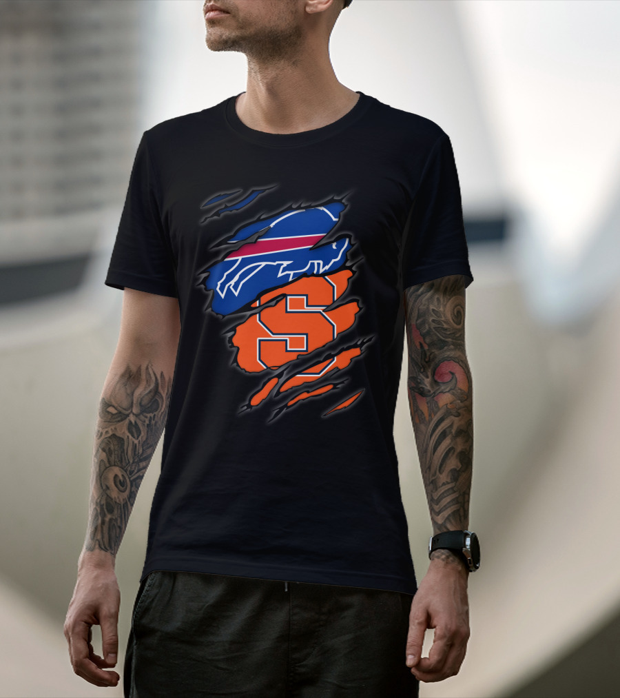 Buffalo Bills And Syracuse Orange Torn T-Shirt