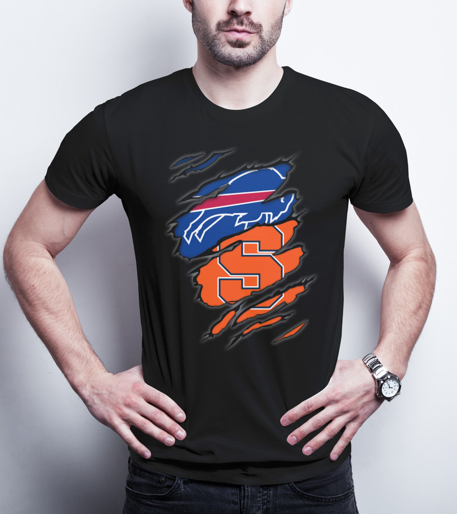 Buffalo Bills And Syracuse Orange Torn T-Shirt
