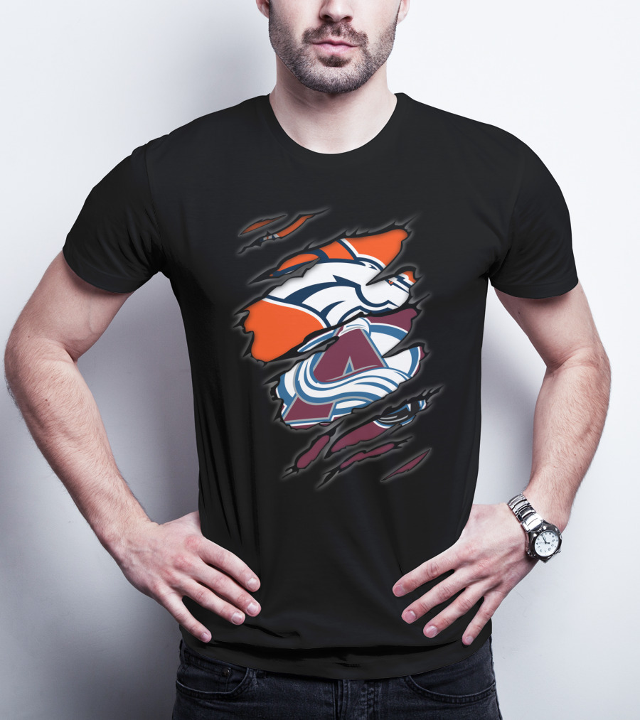 Broncos Avalanche Denver Sports Crossover T-Shirt