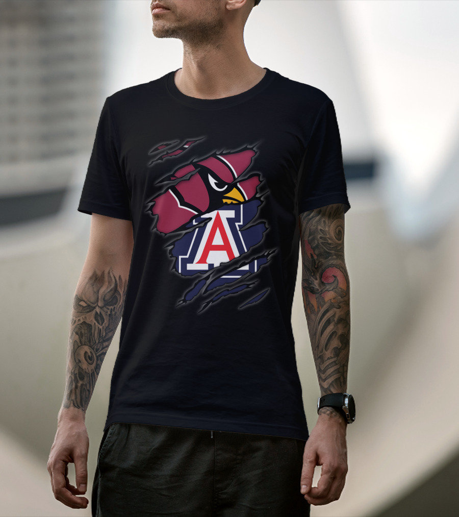 Cardinals Arizona Wildcats Logo Mashup T-Shirt