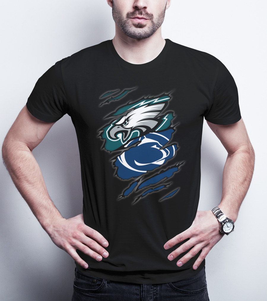 Eagles Penn State Nittany Lions Claw Marks Logo Fusion T-Shirt