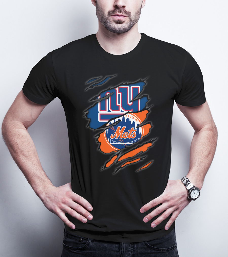 New York Giants And New York Mets Claw T-Shirt