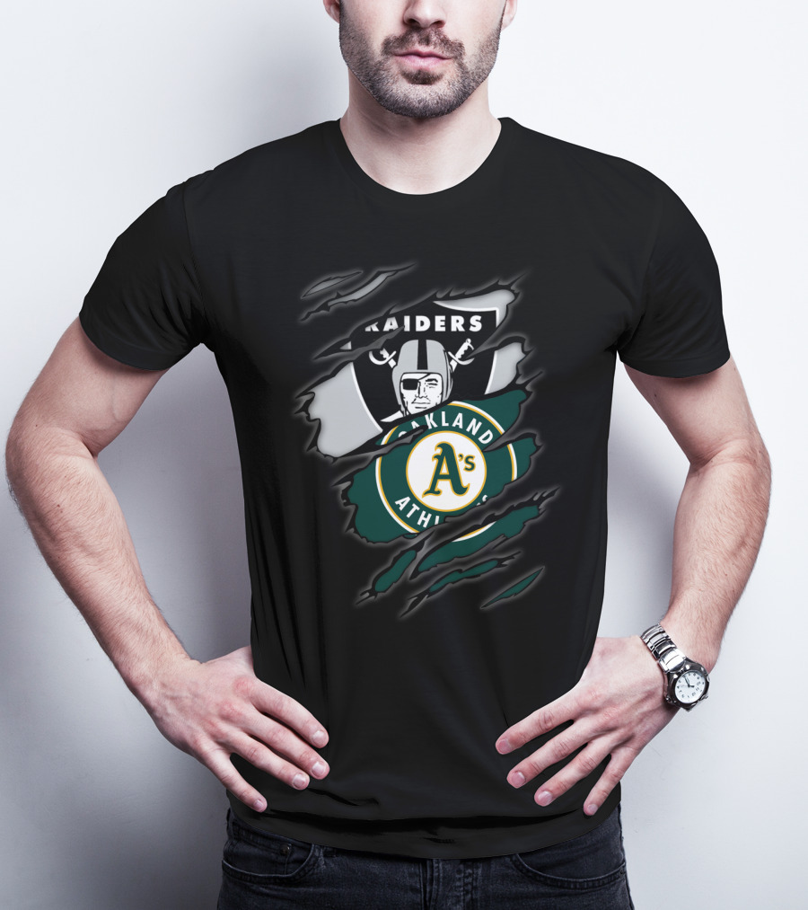 Raiders Oakland Athletics Logo Crossover T-Shirt