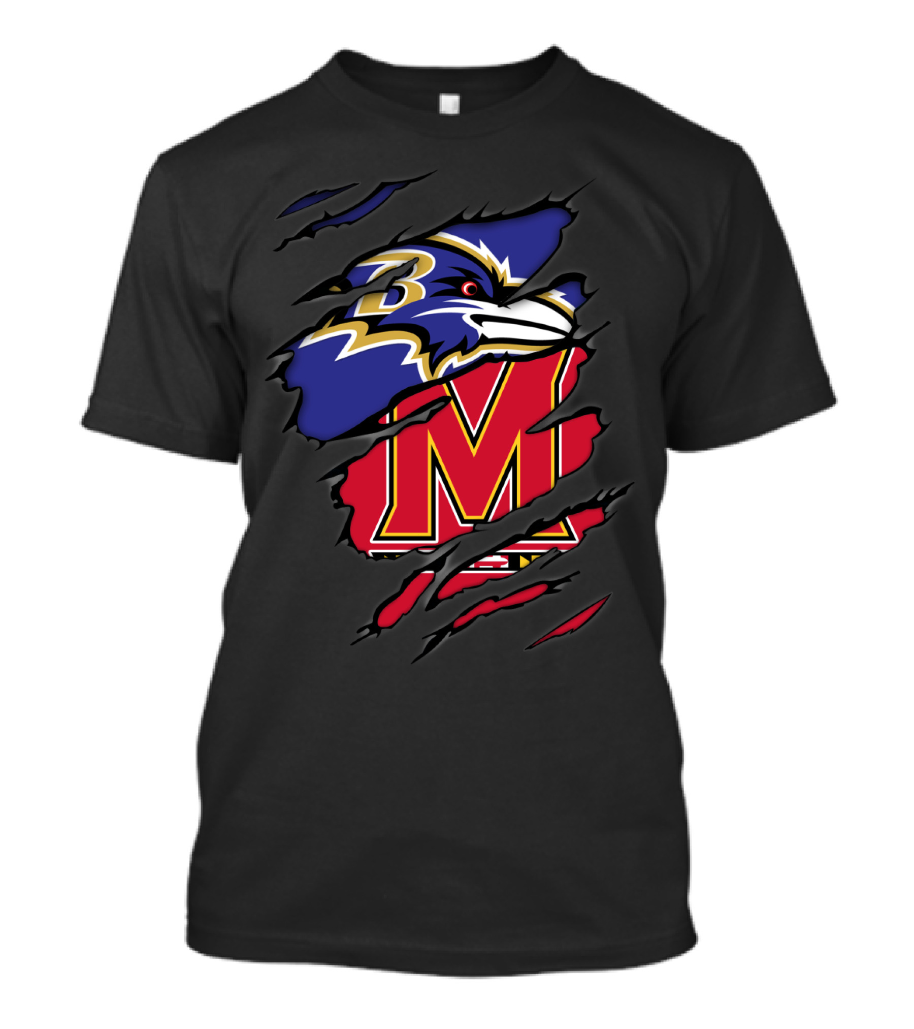 Baltimore Ravens Maryland Terrapins Logo Mashup T-Shirt