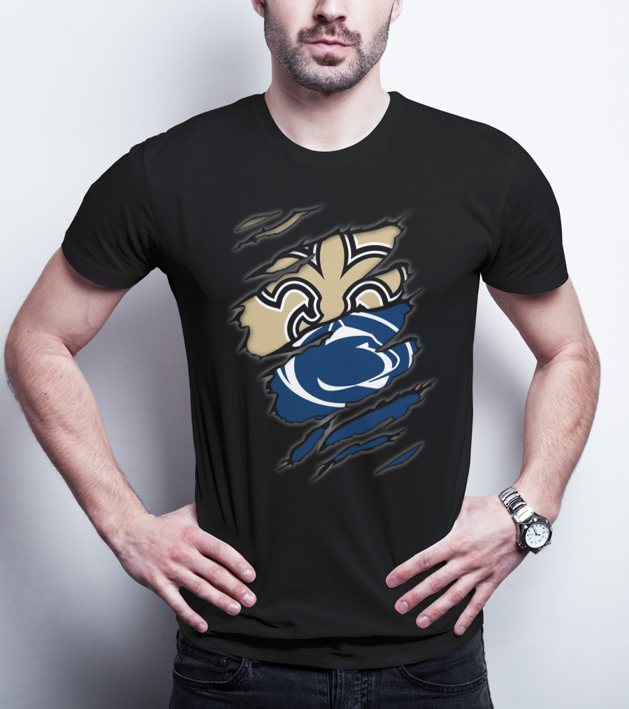 Saints Penn State Crossover Symbol Claw Marks T-Shirt