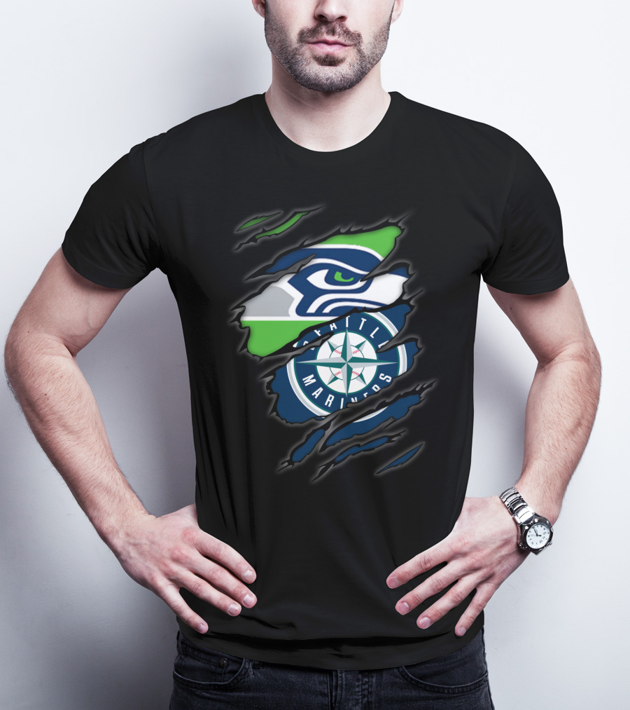 Seahawks Mariners Seattle Sports Crossover T-Shirt