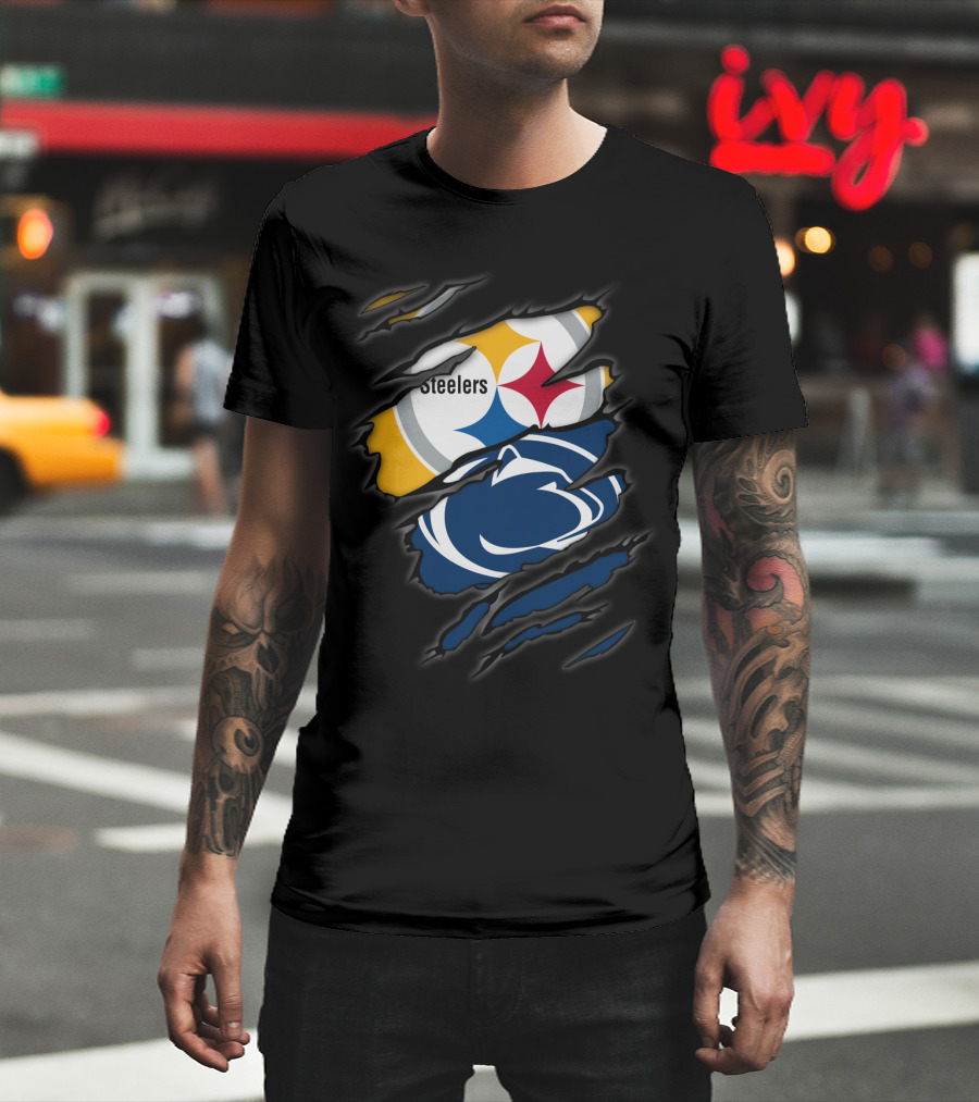 Steelers Penn State Logo Fusion Fan T-Shirt