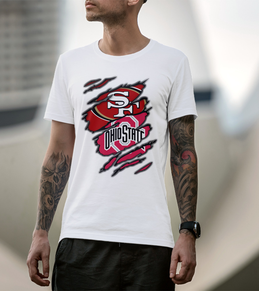49ers SF Ohio State Buckeyes Logo Mashup T-Shirt