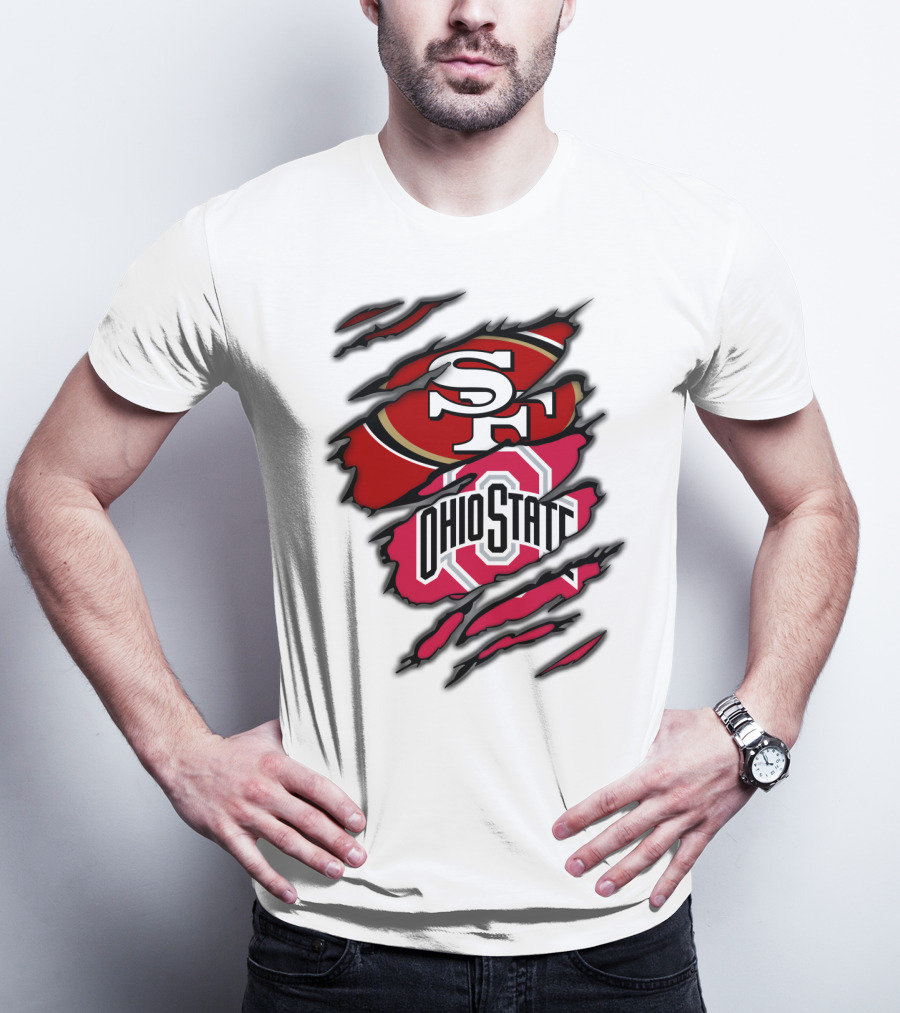 49ers SF Ohio State Buckeyes Logo Mashup T-Shirt