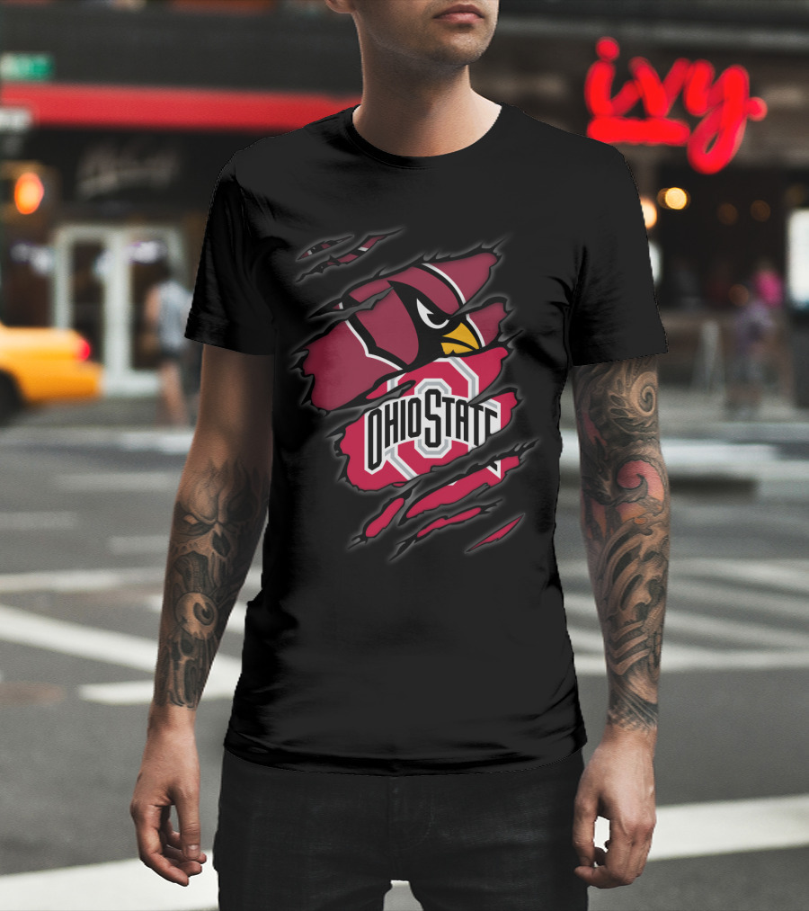 Cardinals Ohio State Buckeyes Torn T-Shirt