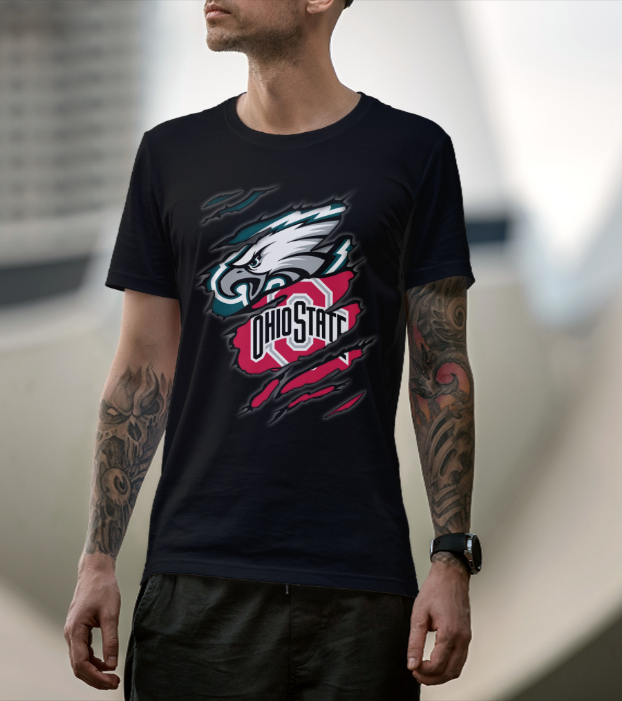 Philadelphia Eagles Ohio State Buckeyes Crossover T-Shirt