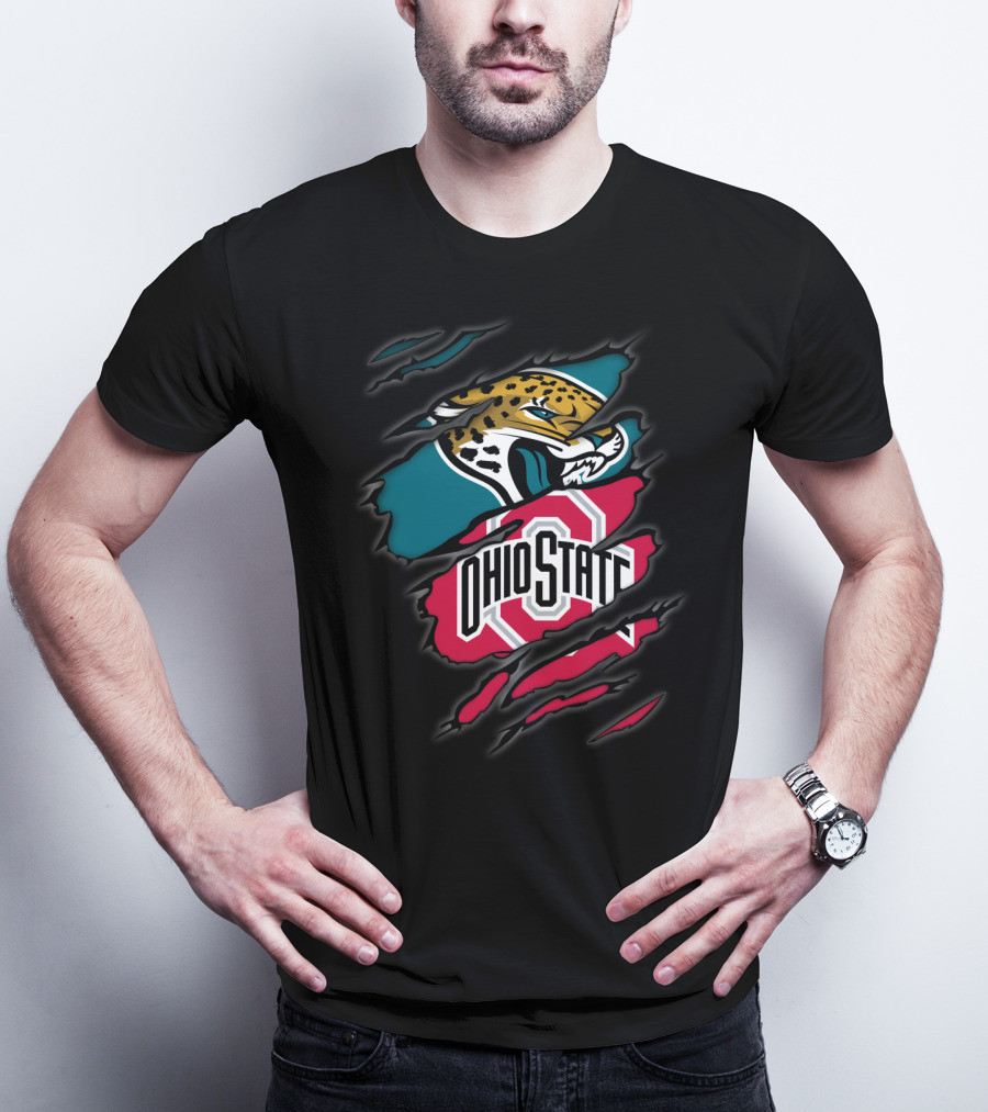 Jaguars Ohio State Claw Mark Logo Fusion T-Shirt