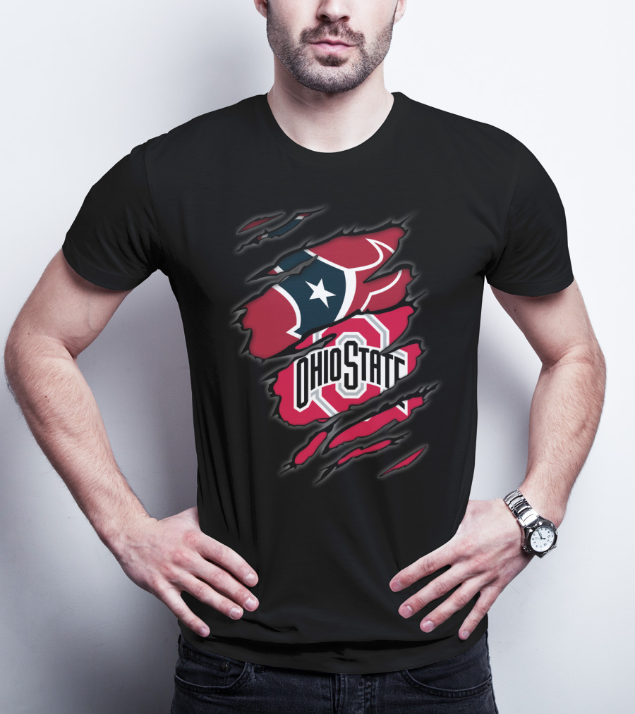 Texans Ohio State Logo Mashup T-Shirt