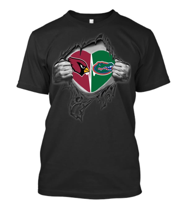 Gators Cardinals Heart Logo Torn T-Shirt
