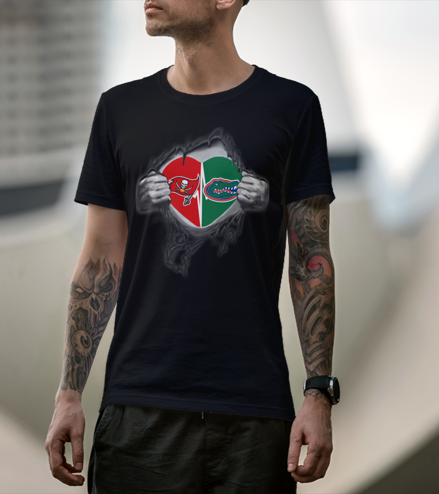 Buccaneers Gators Split Heart T-Shirt