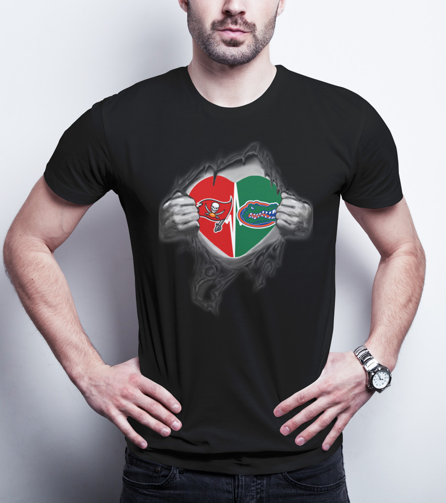 Buccaneers Gators Split Heart T-Shirt