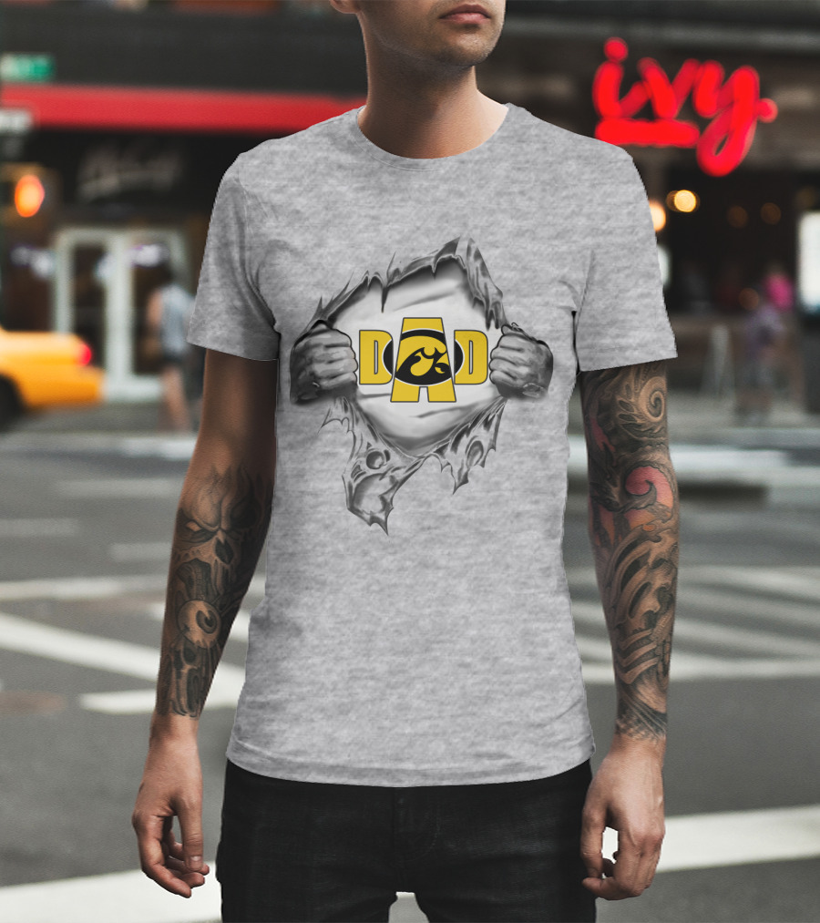 Iowa Hawkeyes Dad Black And Gold T-Shirt