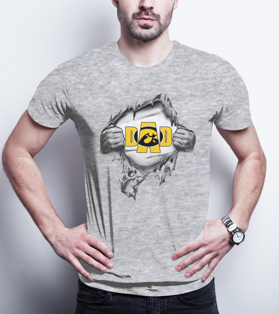 Iowa Hawkeyes Dad Black And Gold T-Shirt