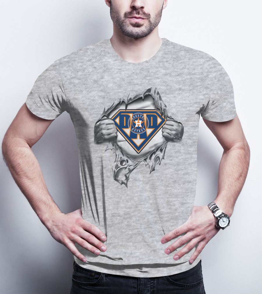 Houston Astros Super Dad Logo Display T-Shirt