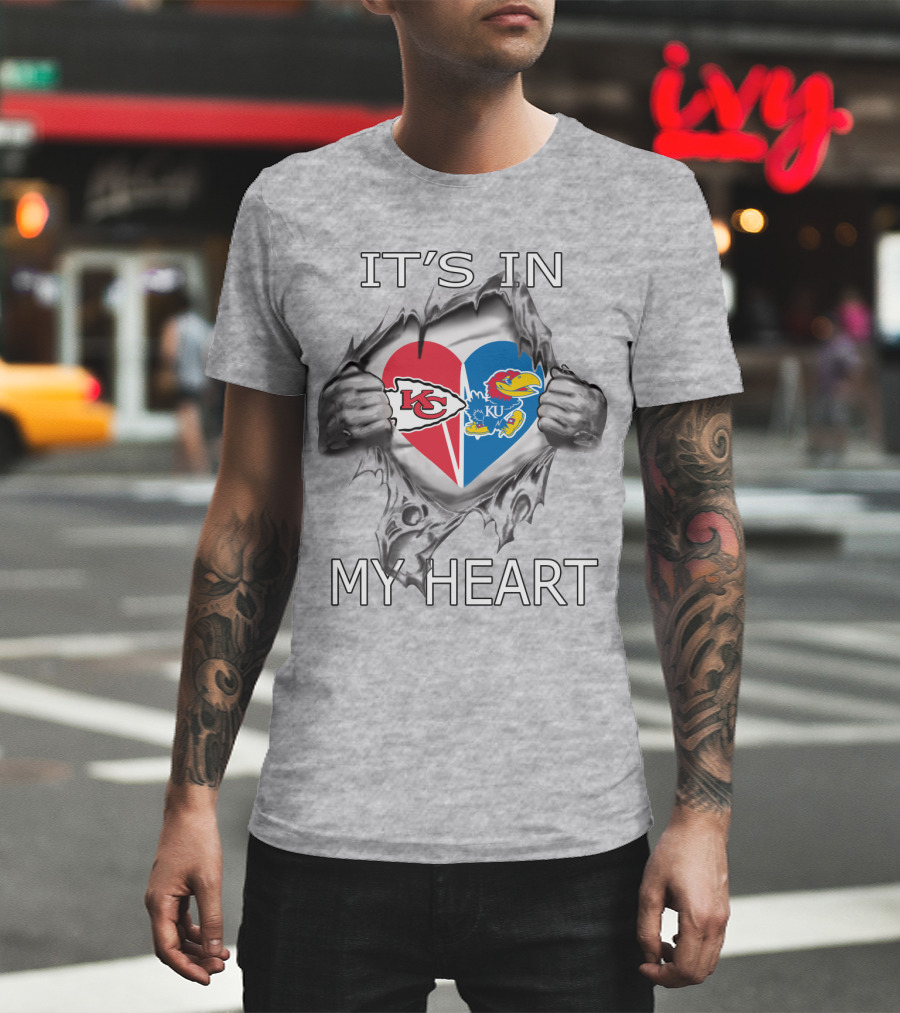 Its IN My Heart Kansas City Chiefs Kansas Jayhawks T-Shirt