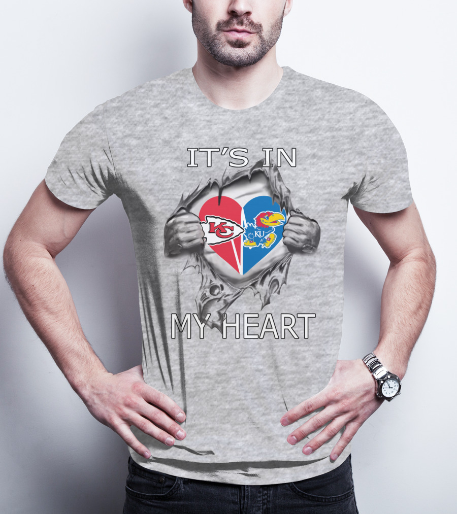 Its IN My Heart Kansas City Chiefs Kansas Jayhawks T-Shirt