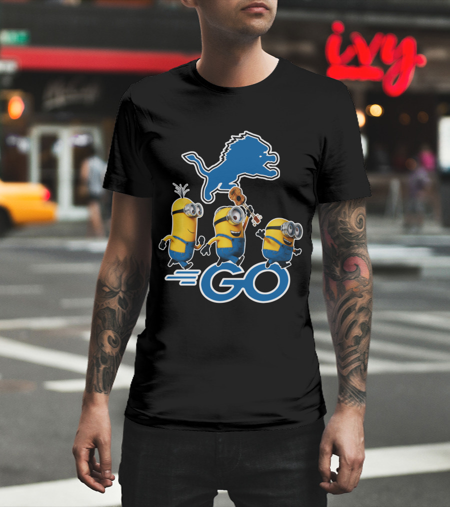 Detroit Lions Minions Go T-Shirt
